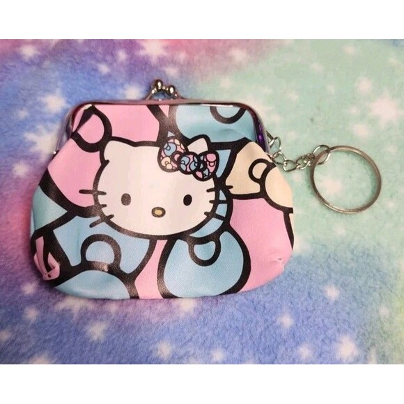 Unbranded | Accessories | Hello Kitty Bow Coin Snap Purse Keychain ...